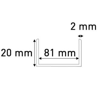 Profilé PVC en U de 80 mm blanc pour chants de cloison | Nelinkia